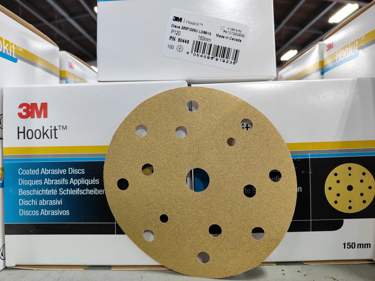3M 50445 GOLD HOOK IT 255P P120 150MM - Wynn Fraser
