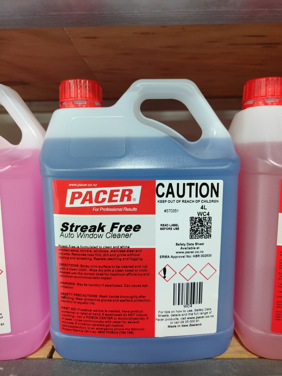 PACER STREAK FREE WINDOW CLEANER 4LTR - Wynn Fraser
